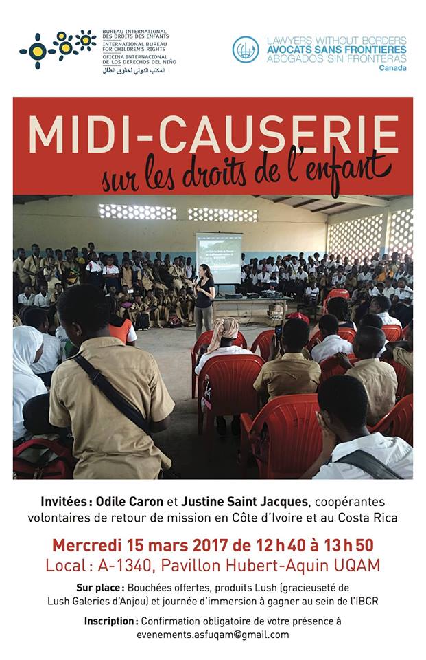 Midi-causerie sur les droits de l'enfant - Bureau international des droits des enfants